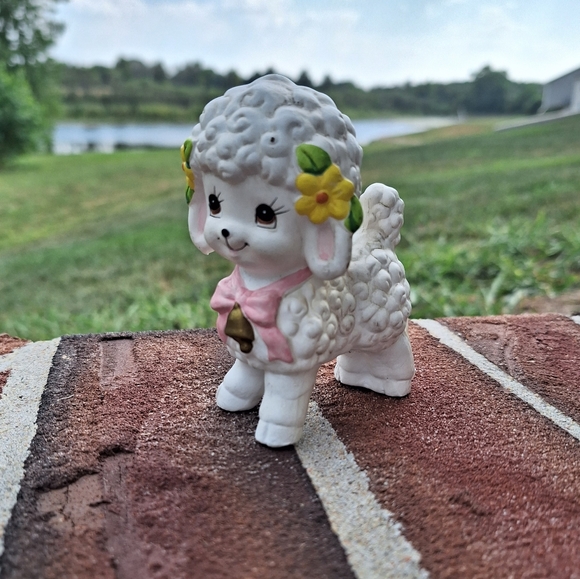 Lefton | Accents | Rare Pink Bow Vintage Lefton Lamb | Poshmark